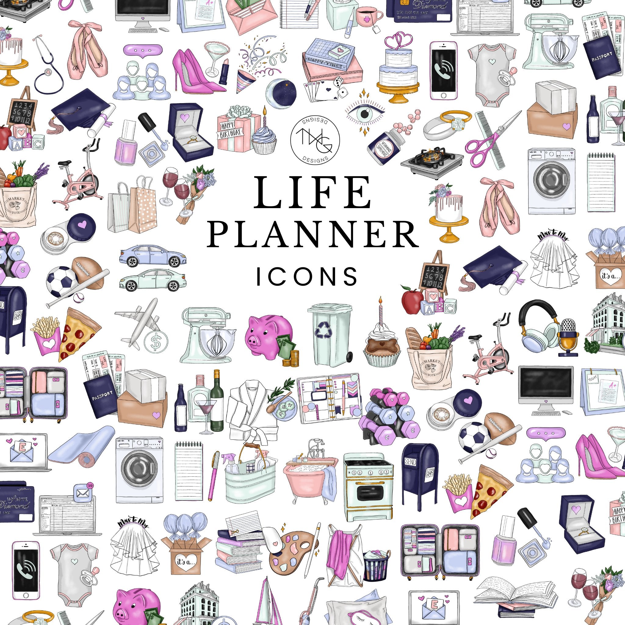 Enhance Your Planner with Unique Planner Icon Clipart Graphics – TWG ...