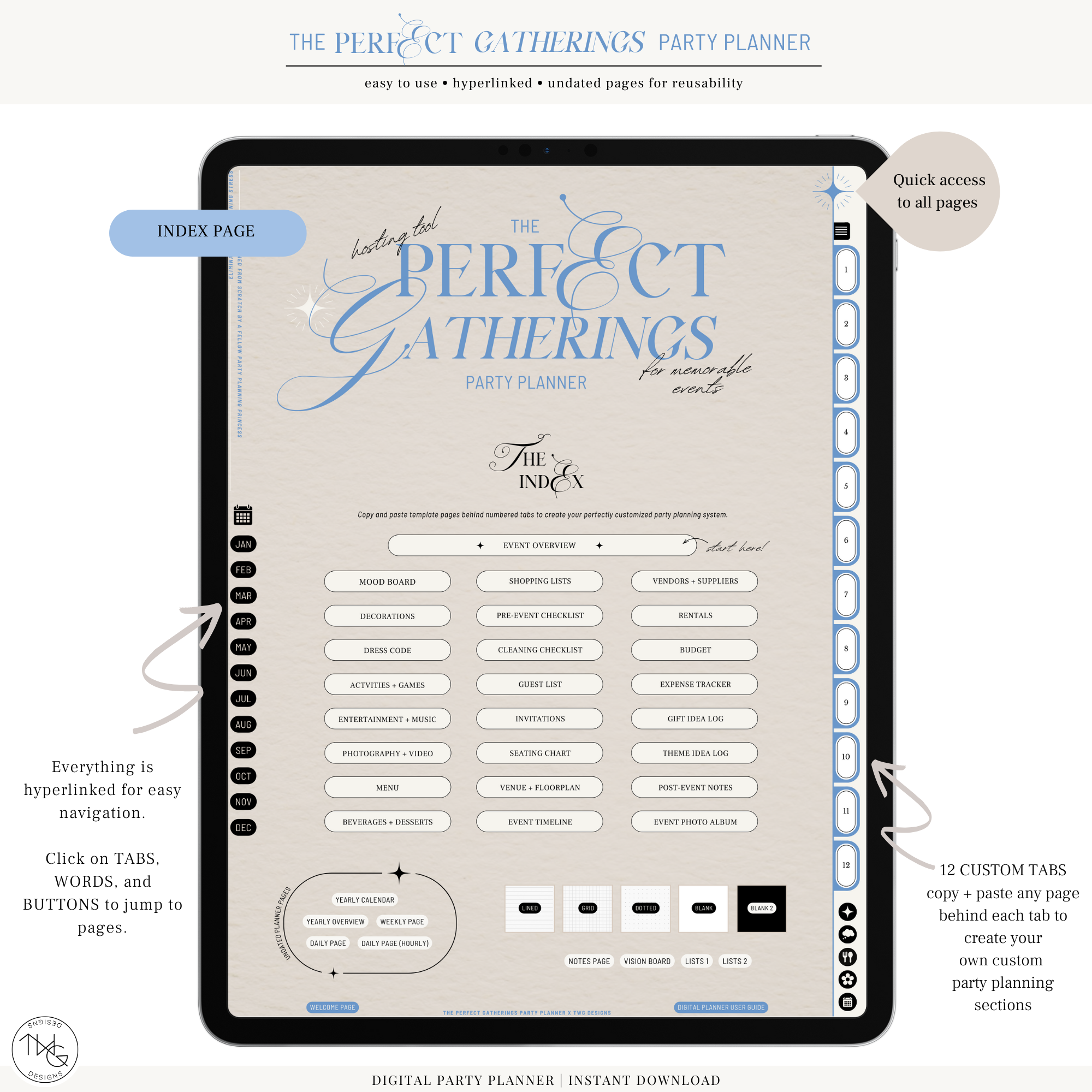 The Perfect Gatherings - Digital Party Planner – TWG Designs
