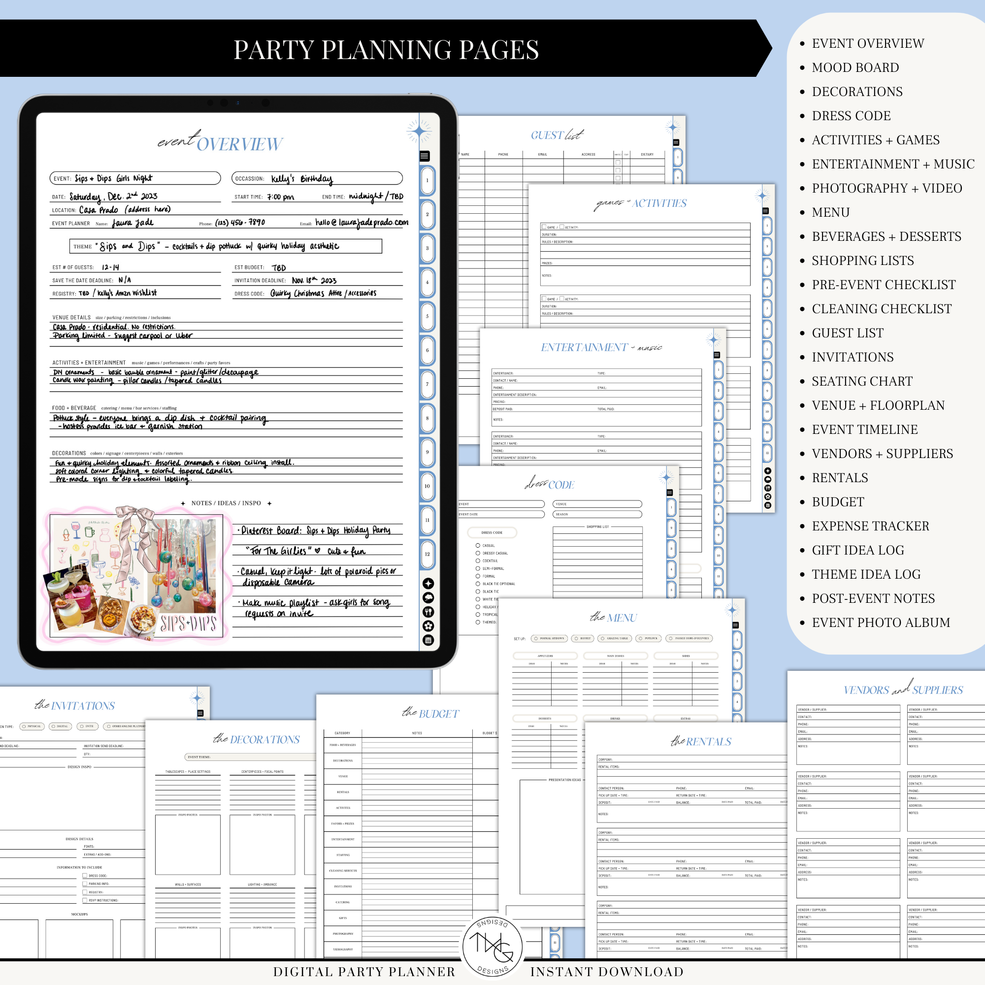 The Perfect Gatherings - Digital Party Planner – TWG Designs