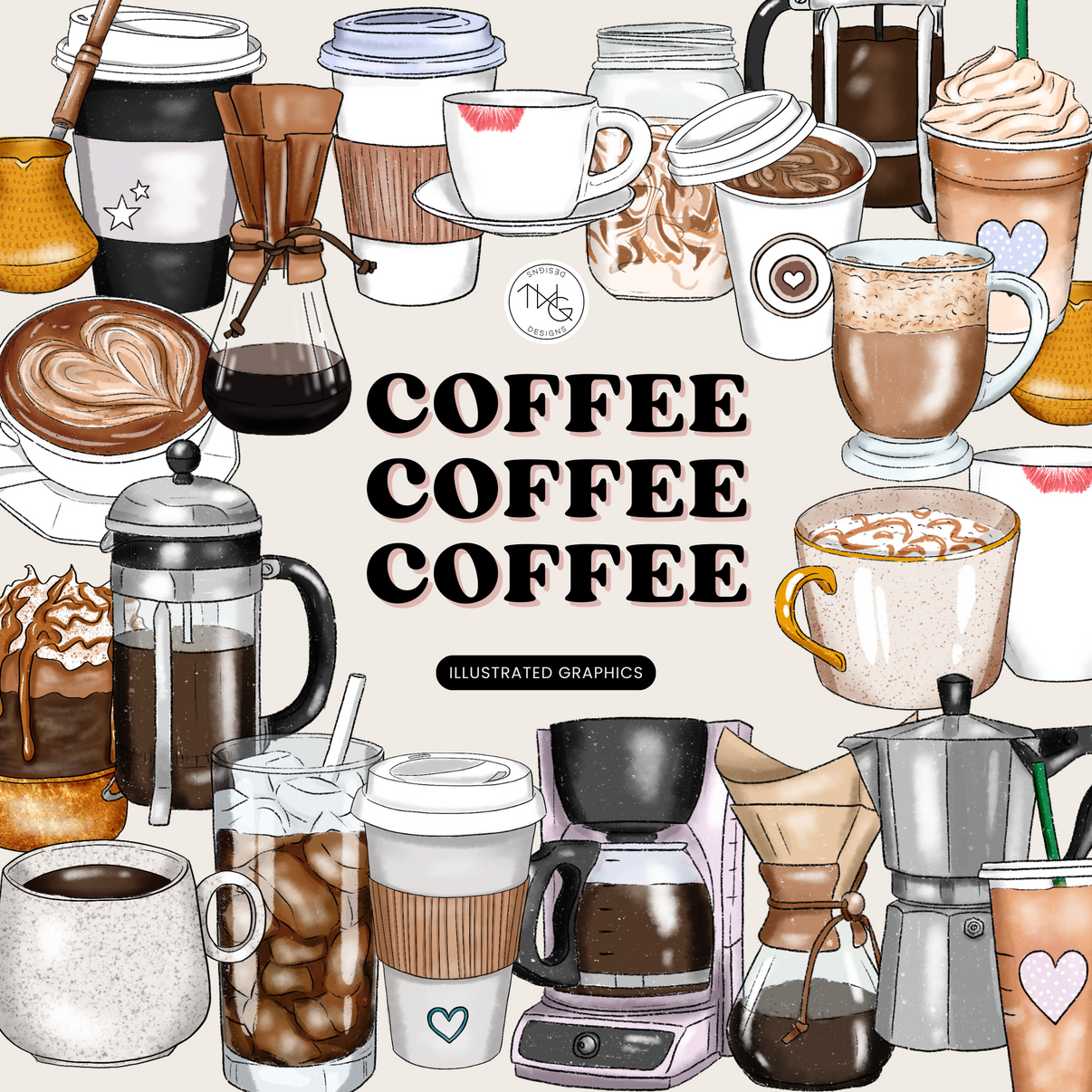 Coffee Love Clipart Bundle – TWG Designs