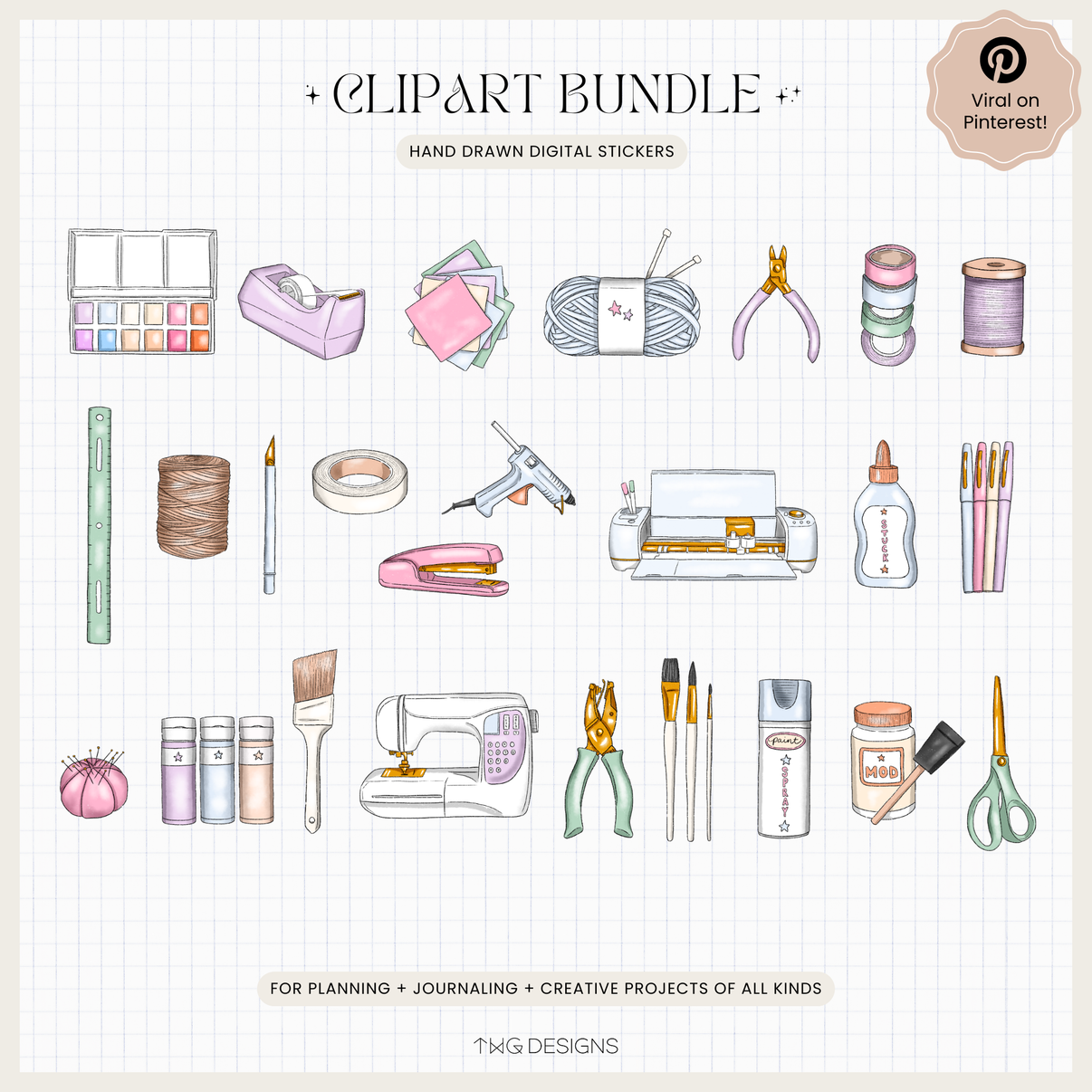 Crafting Supplies Clipart Bundle – TWG Designs