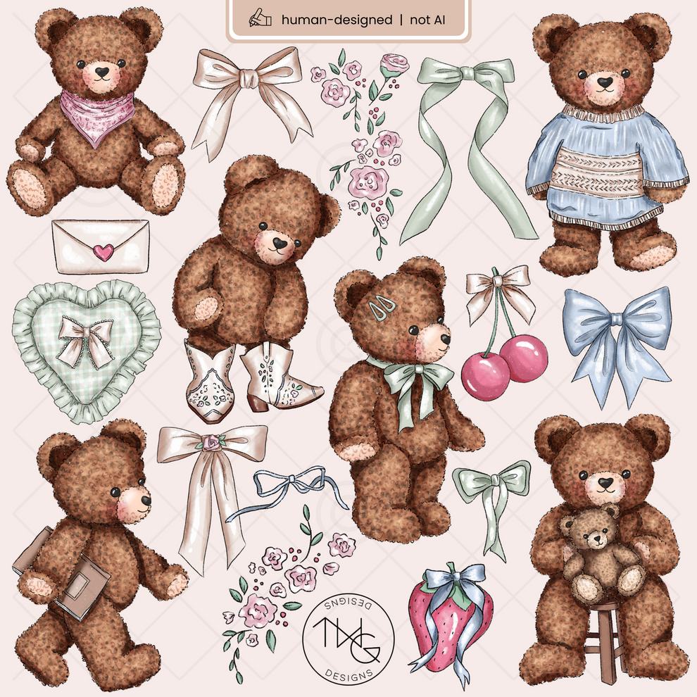 Bears and Bows Clipart Bundle – TWG Designs