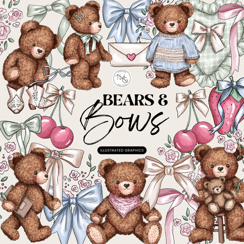 Bears and Bows Clipart Bundle – TWG Designs