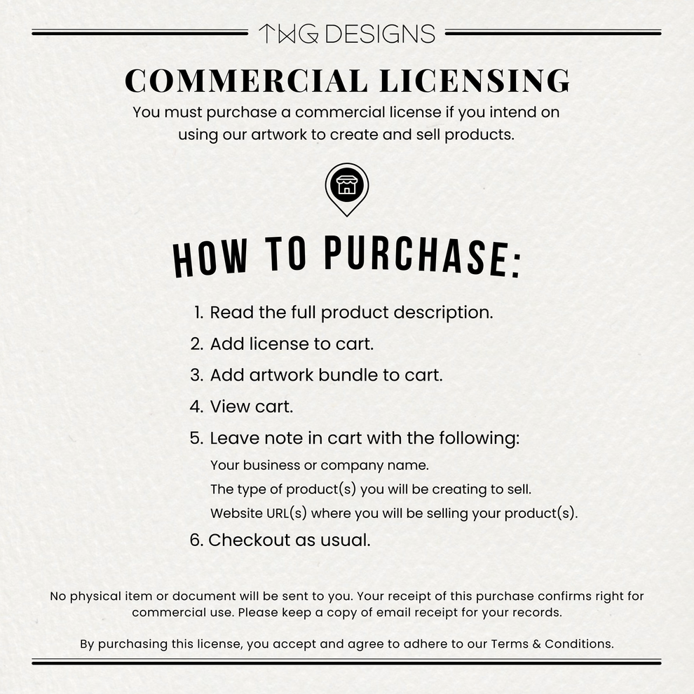 Small Commercial License - Sell Up to 100 Units – TWG Designs