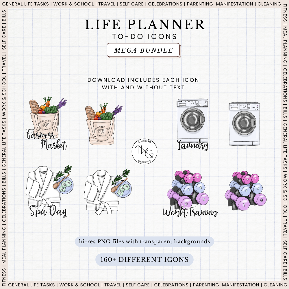 Life Planner To Do Icons - MEGA BUNDLE – TWG Designs