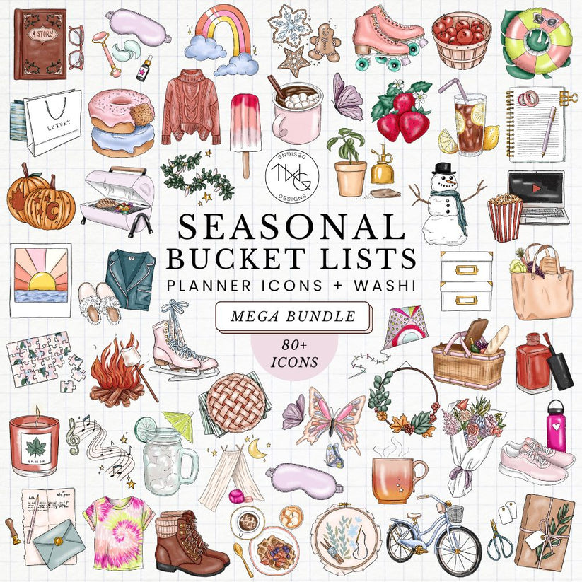 Seasonal Bucket List Icons - MEGA BUNDLE – TWG Designs