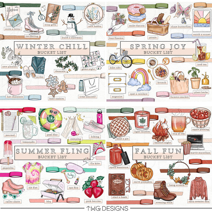 Seasonal Bucket List Icons - MEGA BUNDLE – TWG Designs