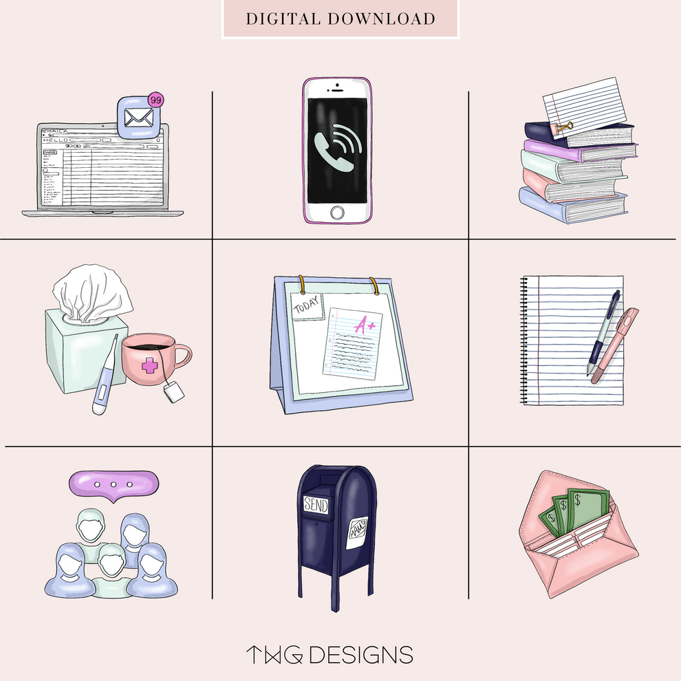 Work & School - Task Planner Icons – TWG Designs