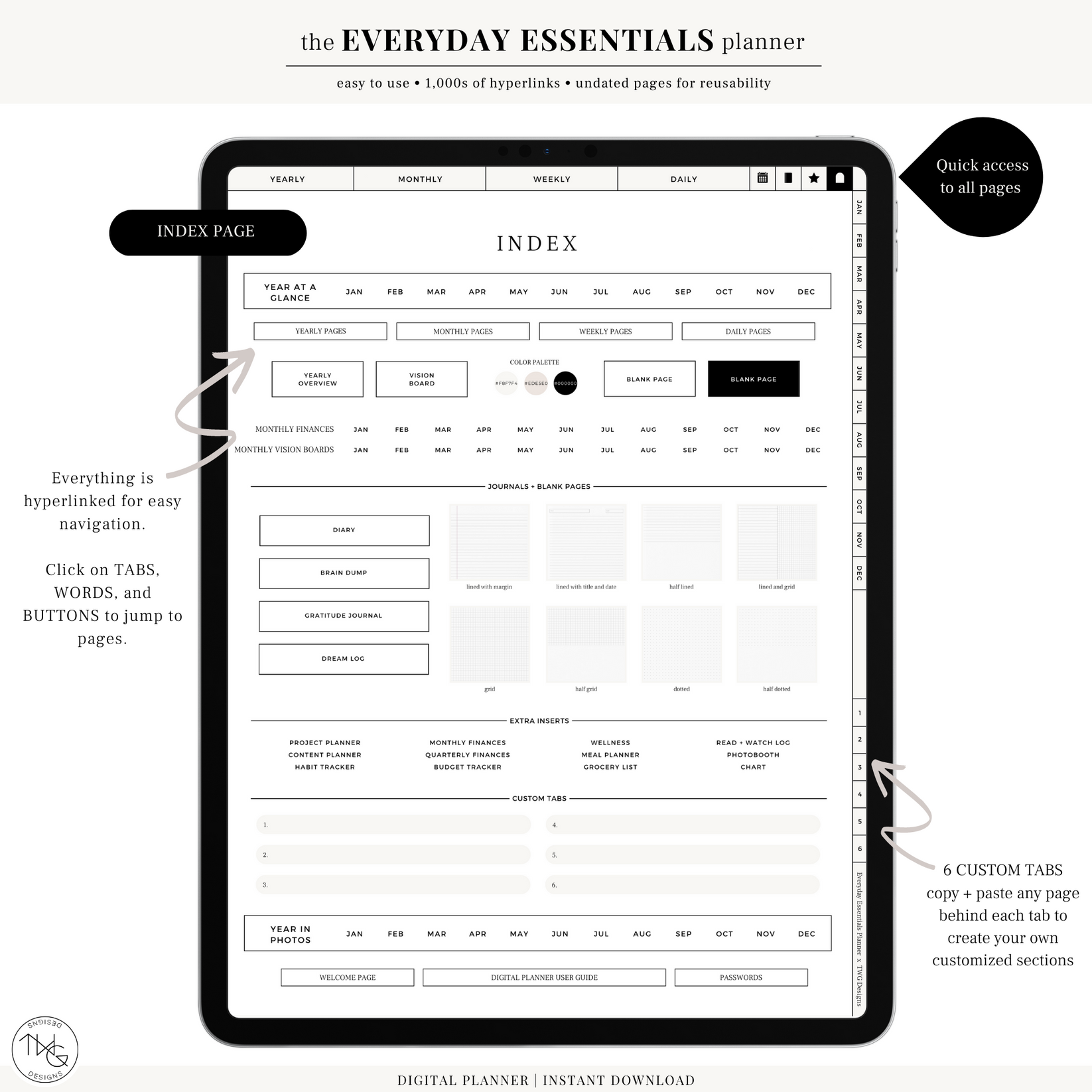 The Everyday Essentials - Digital Planner – TWG Designs