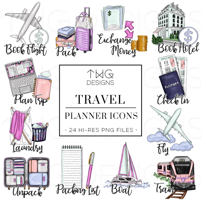 Travel - To Do Planner Icons – TWG Designs
